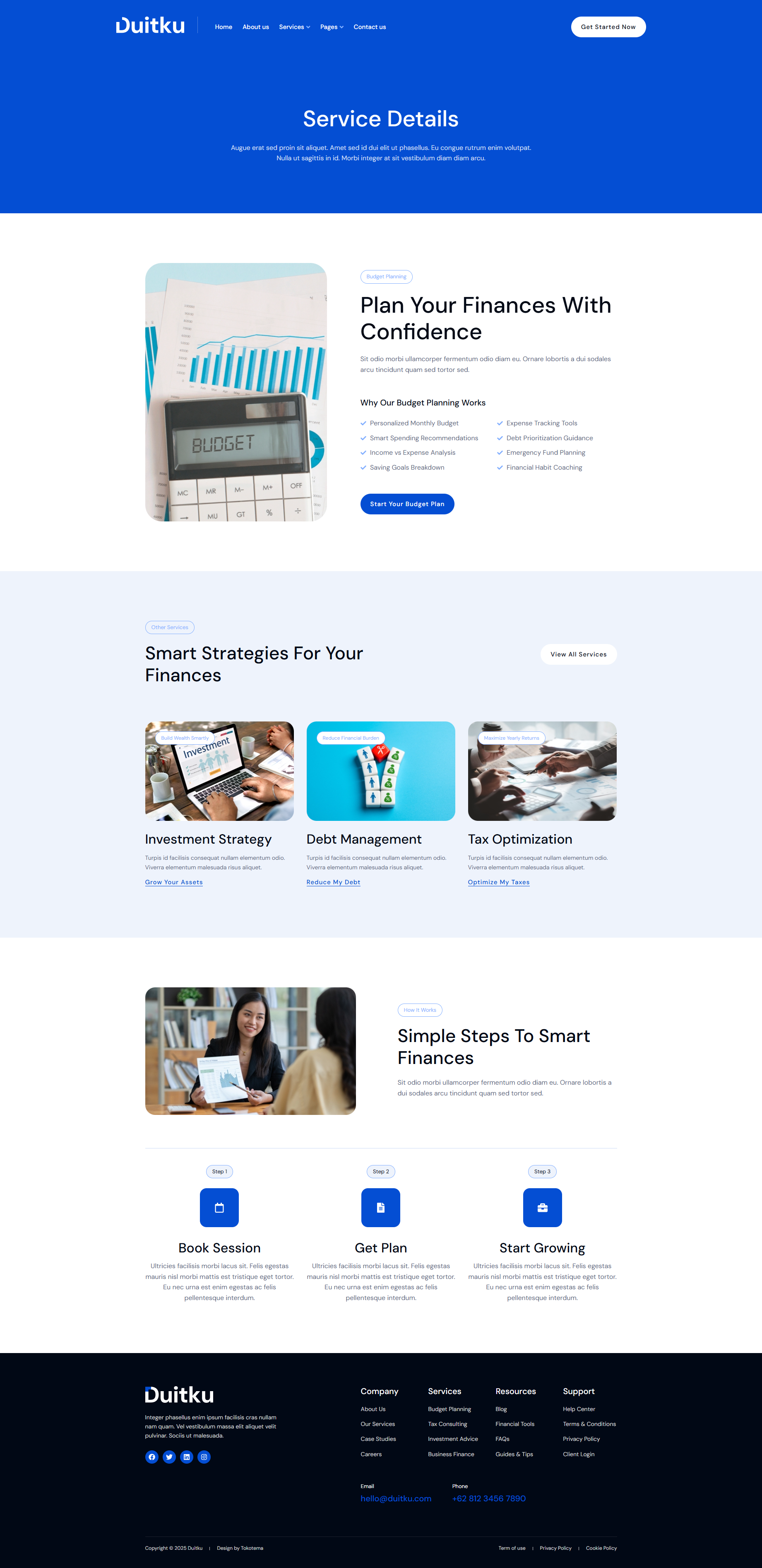 Duitku – Finance Consulting Service Elementor Template Kit by Tokotema